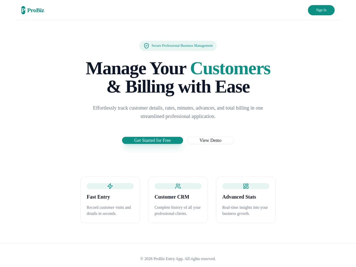 ProBiz Entry App