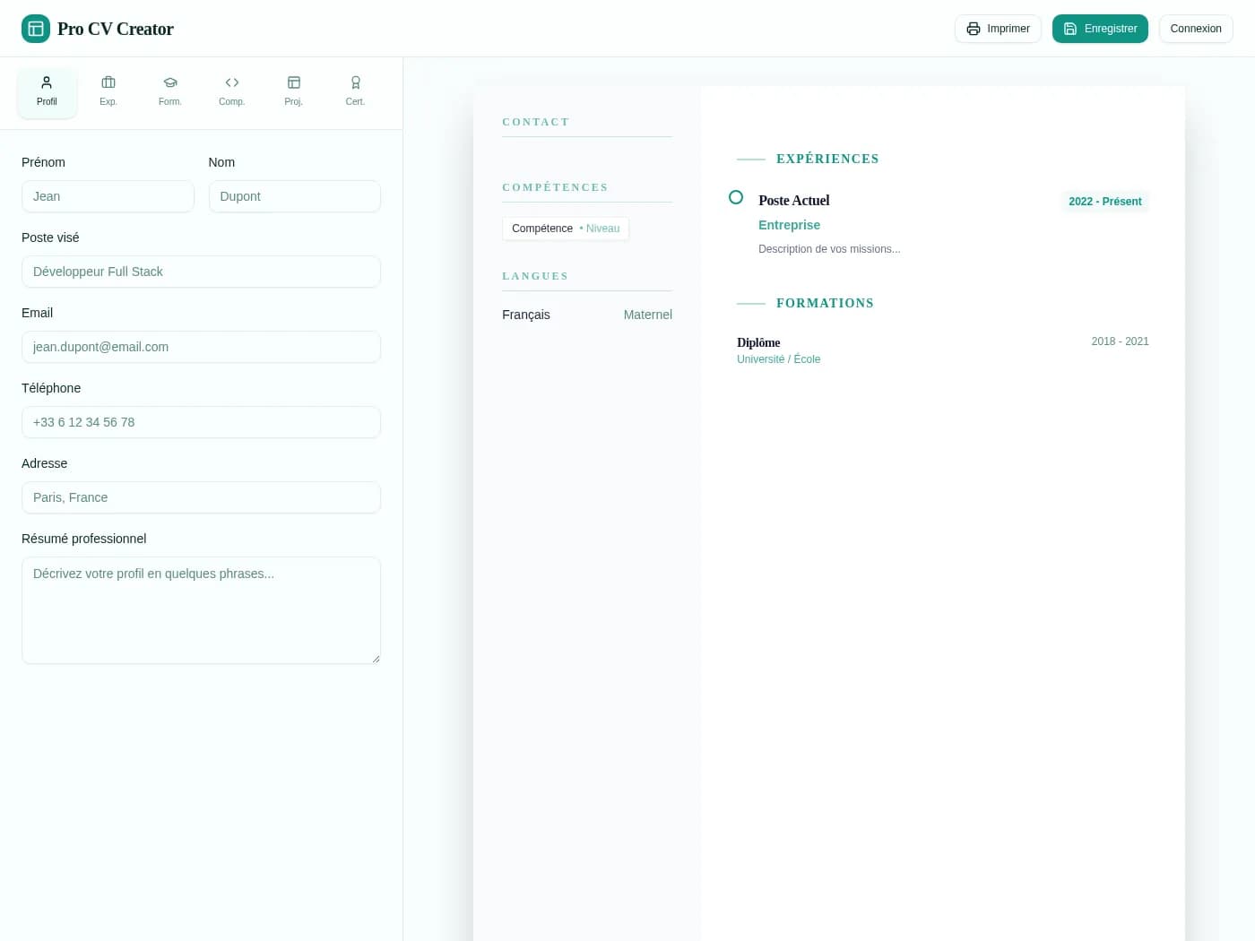 Pro CV Creator