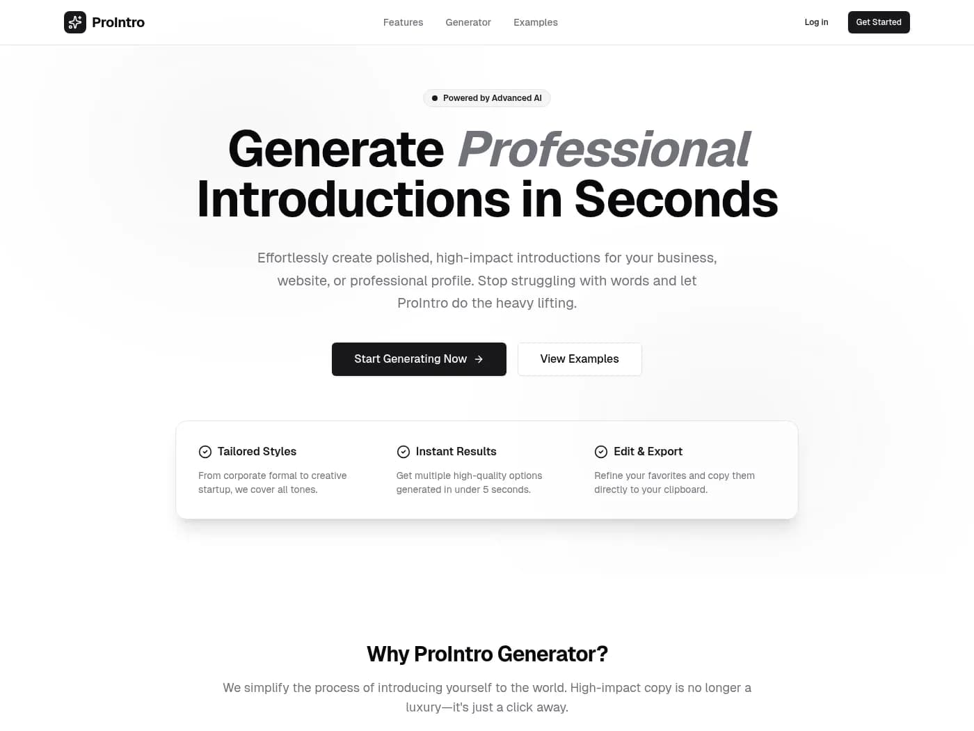 ProIntro Generator