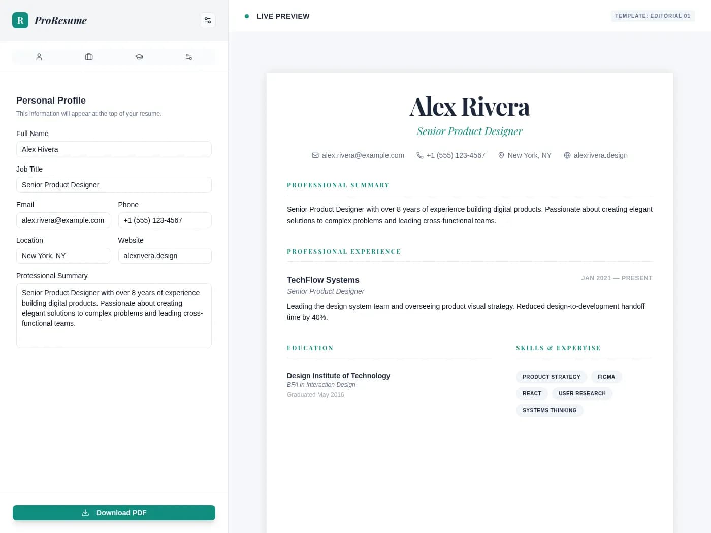 Pro Resume Template