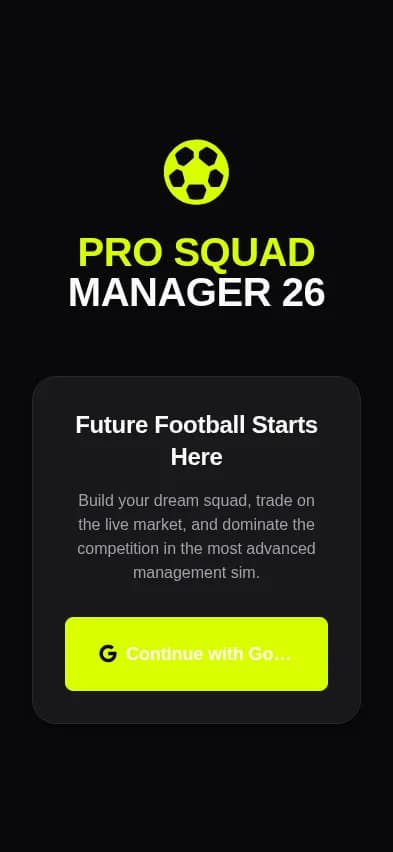 Pro Squad Manager 26