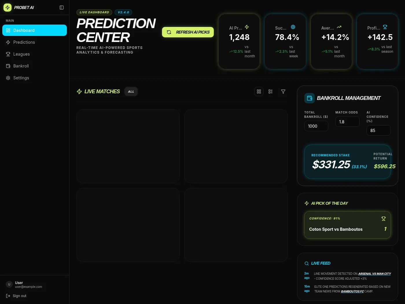 ProBet AI Dashboard