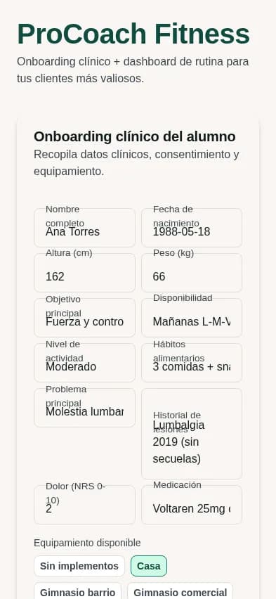 ProCoach Fitness App