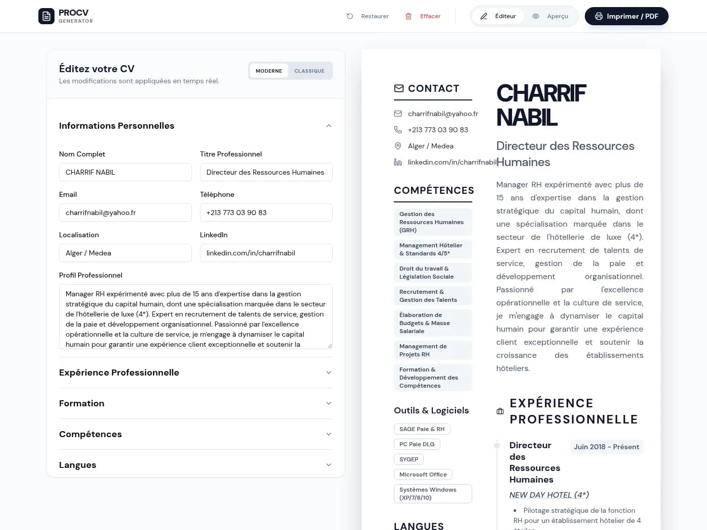 ProCV Generator
