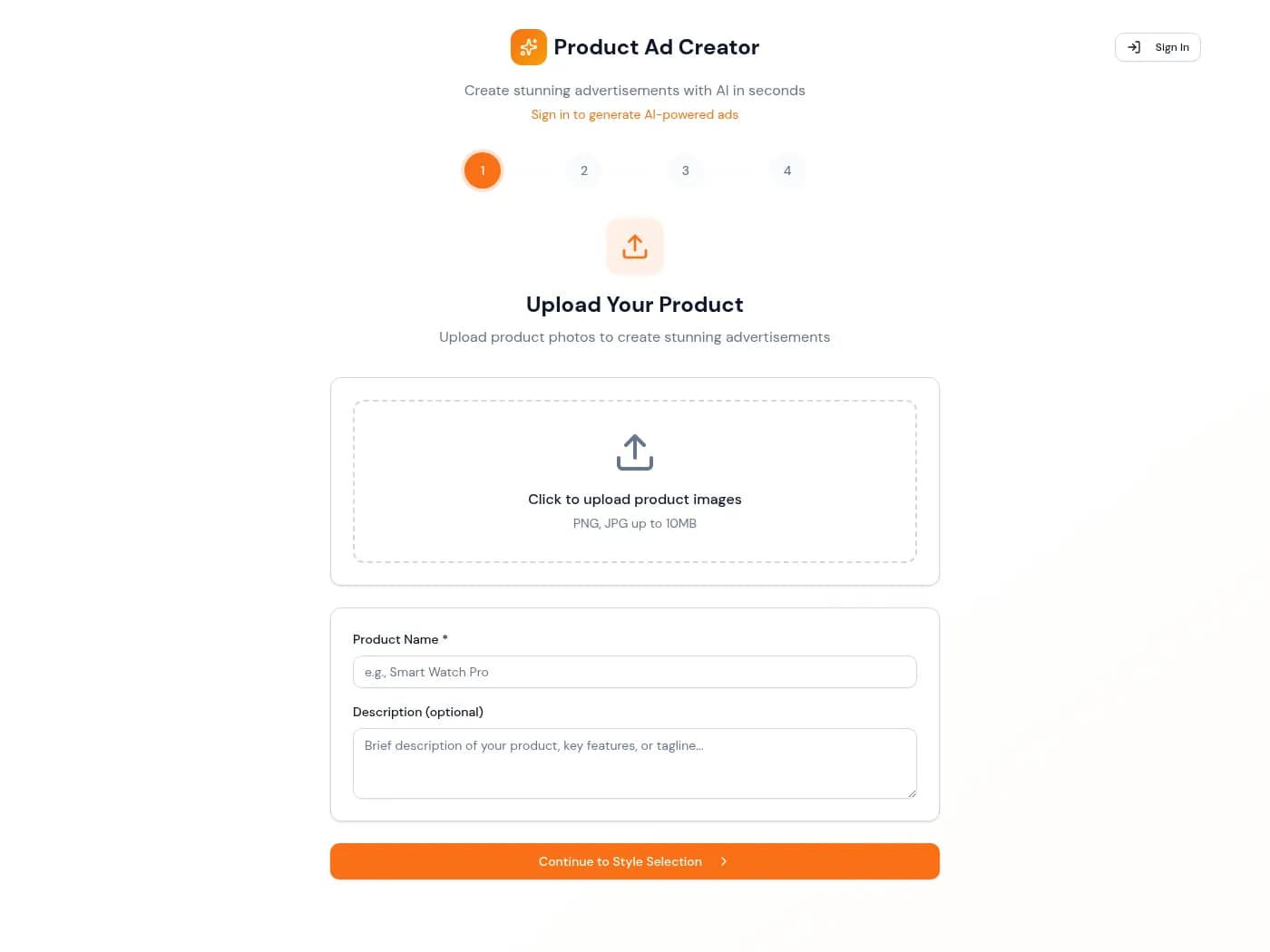 Product Promo Ad Creator