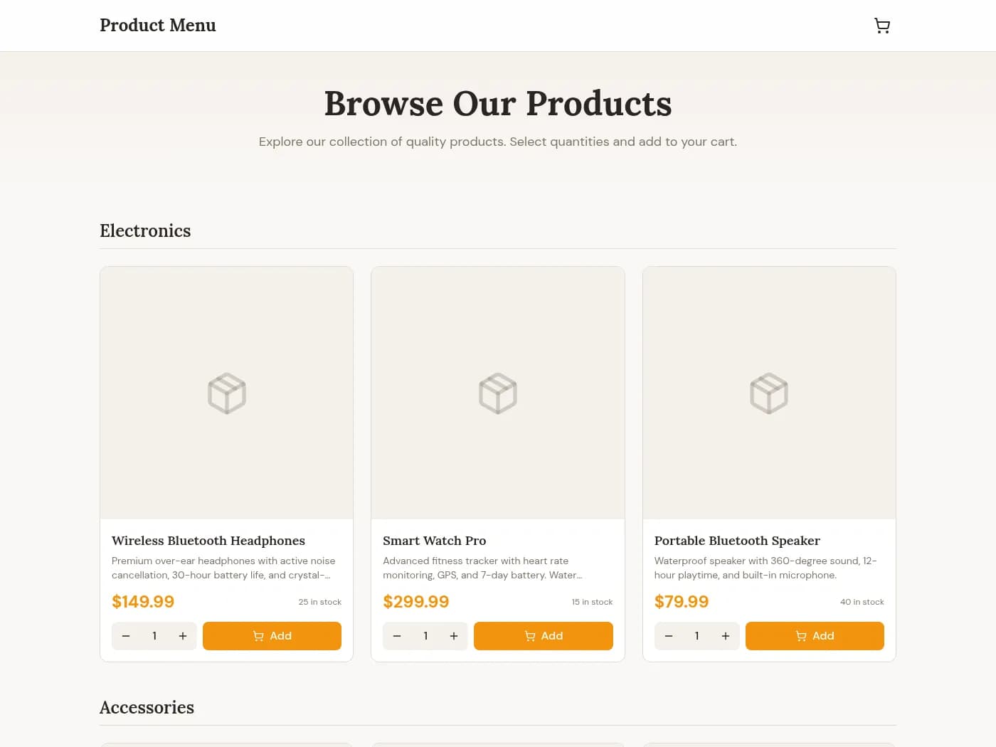 Smart Product Menu