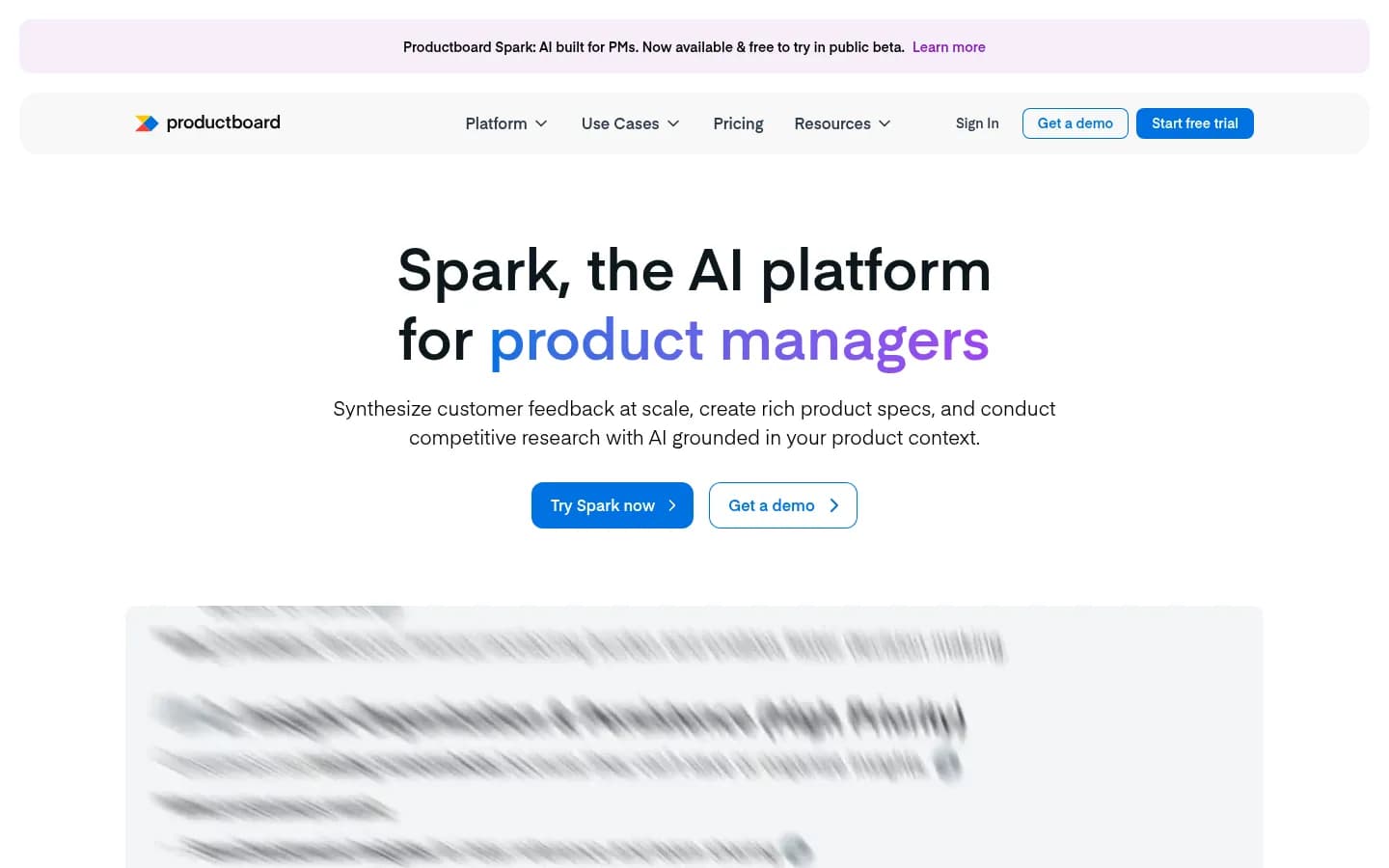 Productboard AI roadmapping and feedback aggregation