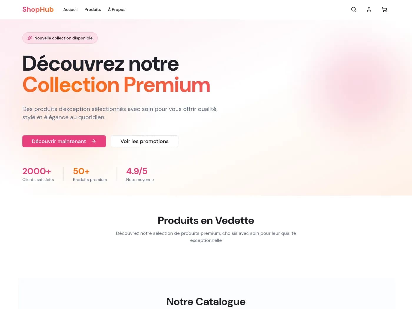 Produit Shop Web