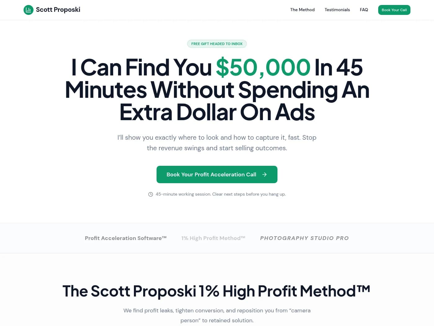 Profit Acceleration Landing