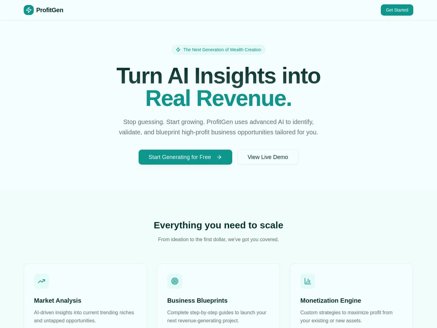 ProfitGen Web Platform