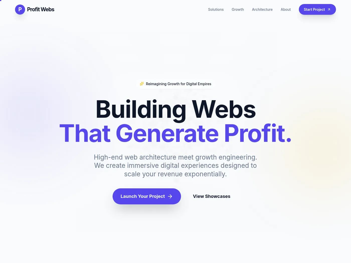 Profit Webs 3D Landing