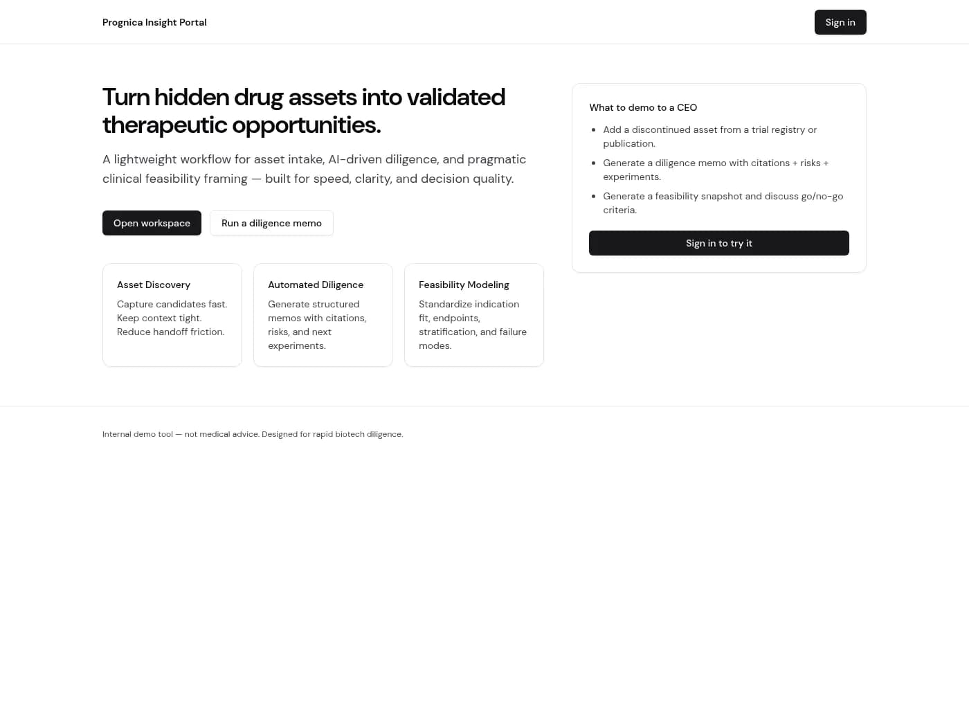 Prognica Insight Portal
