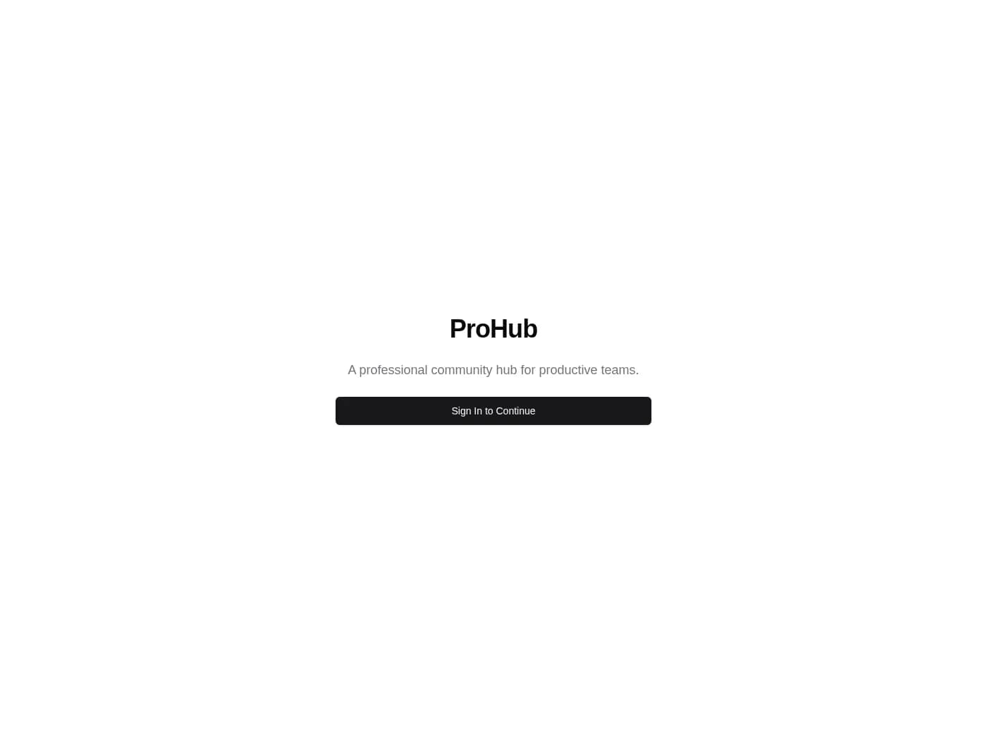 ProHub Community Platform