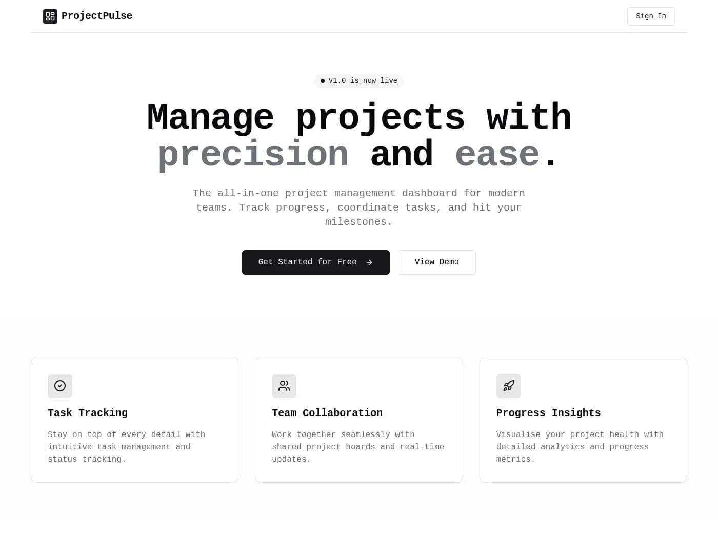 ProjectPulse Dashboard