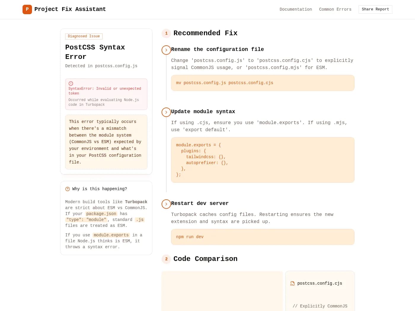 Project Fix Assistant