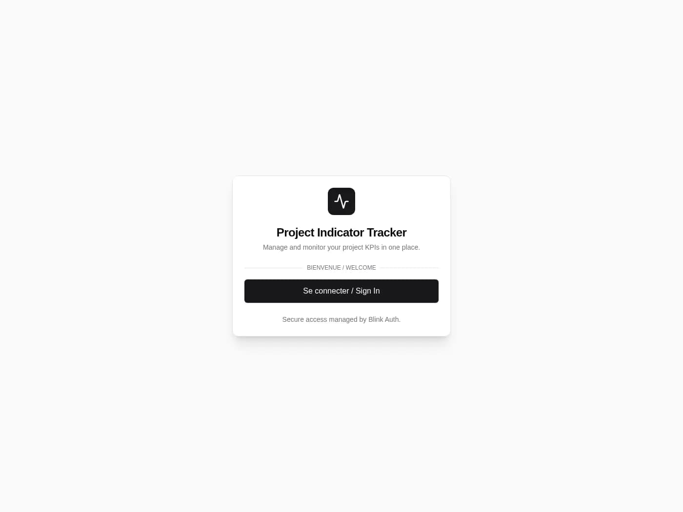 Project Indicator Tracker