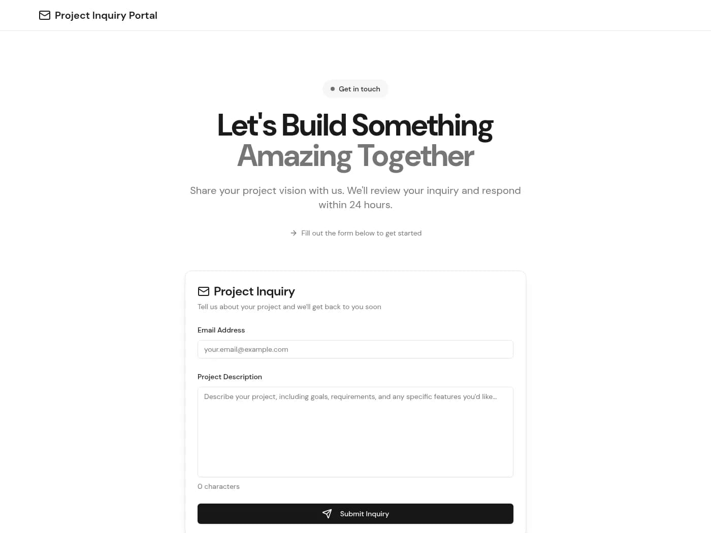 Project Inquiry Portal