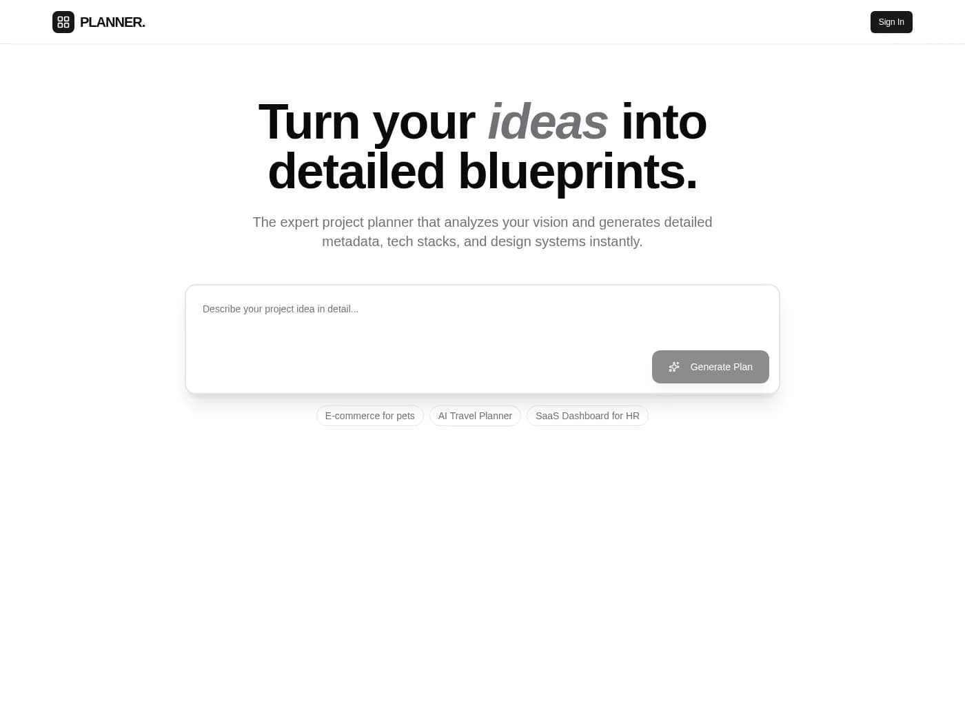 Project Planner Demo