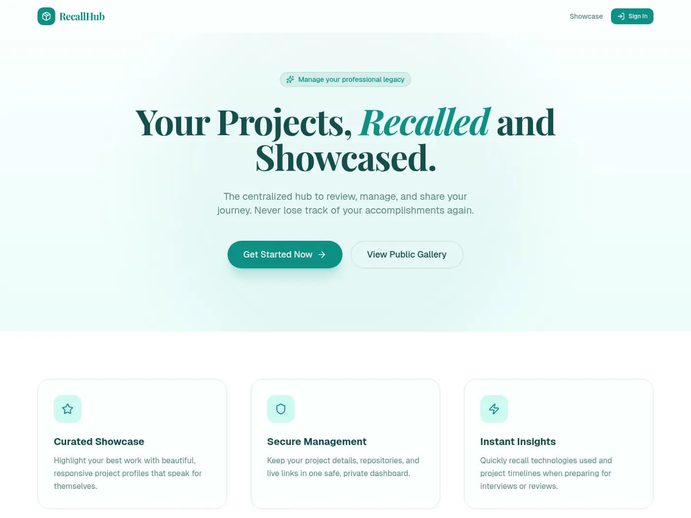 Project Recall Hub