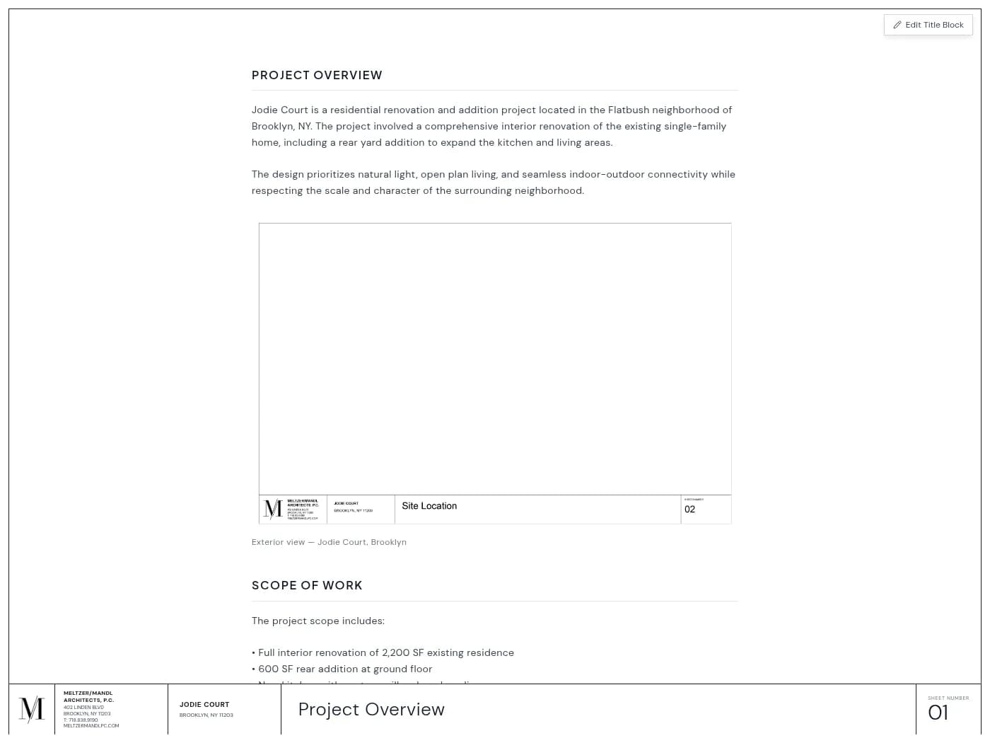 Meltzer Mandl Project Showcase