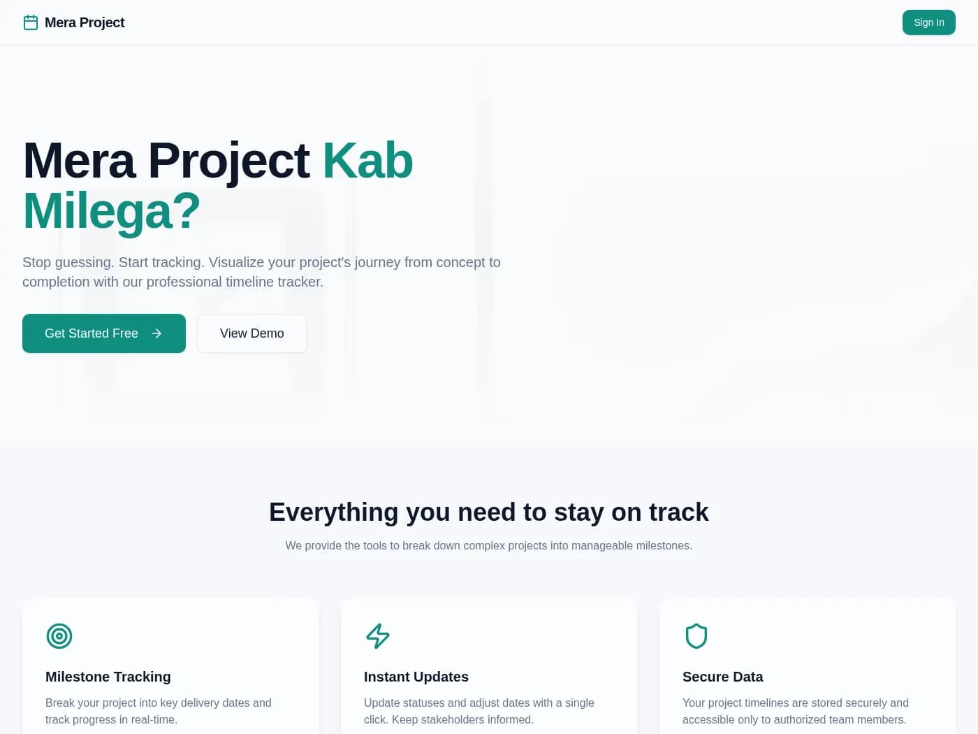 Project Timeline Tracker