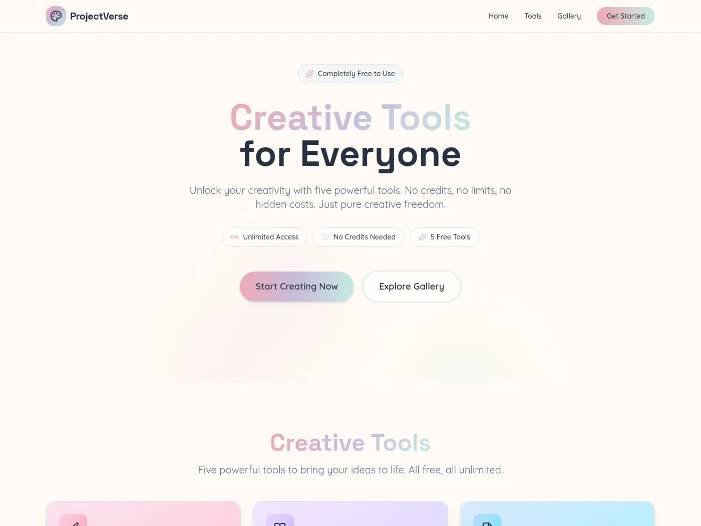 ProjectVerse Creative Hub