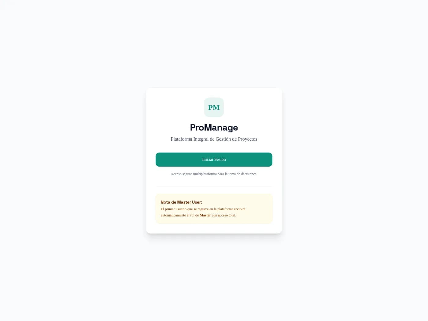 ProManage Plataforma Integral
