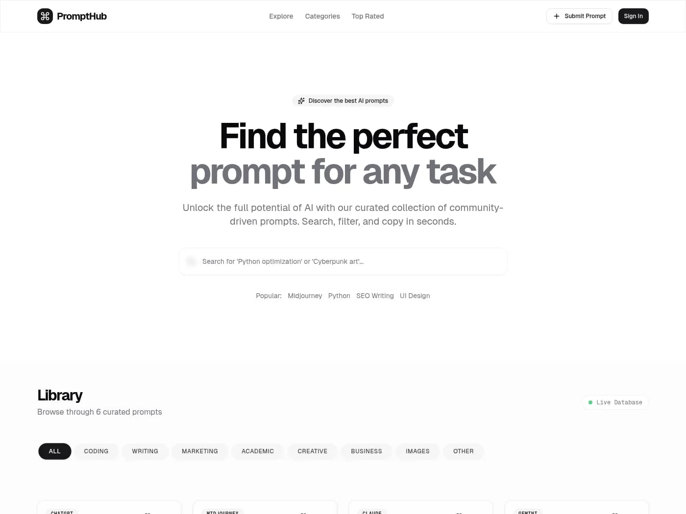 Prompt Finder Hub