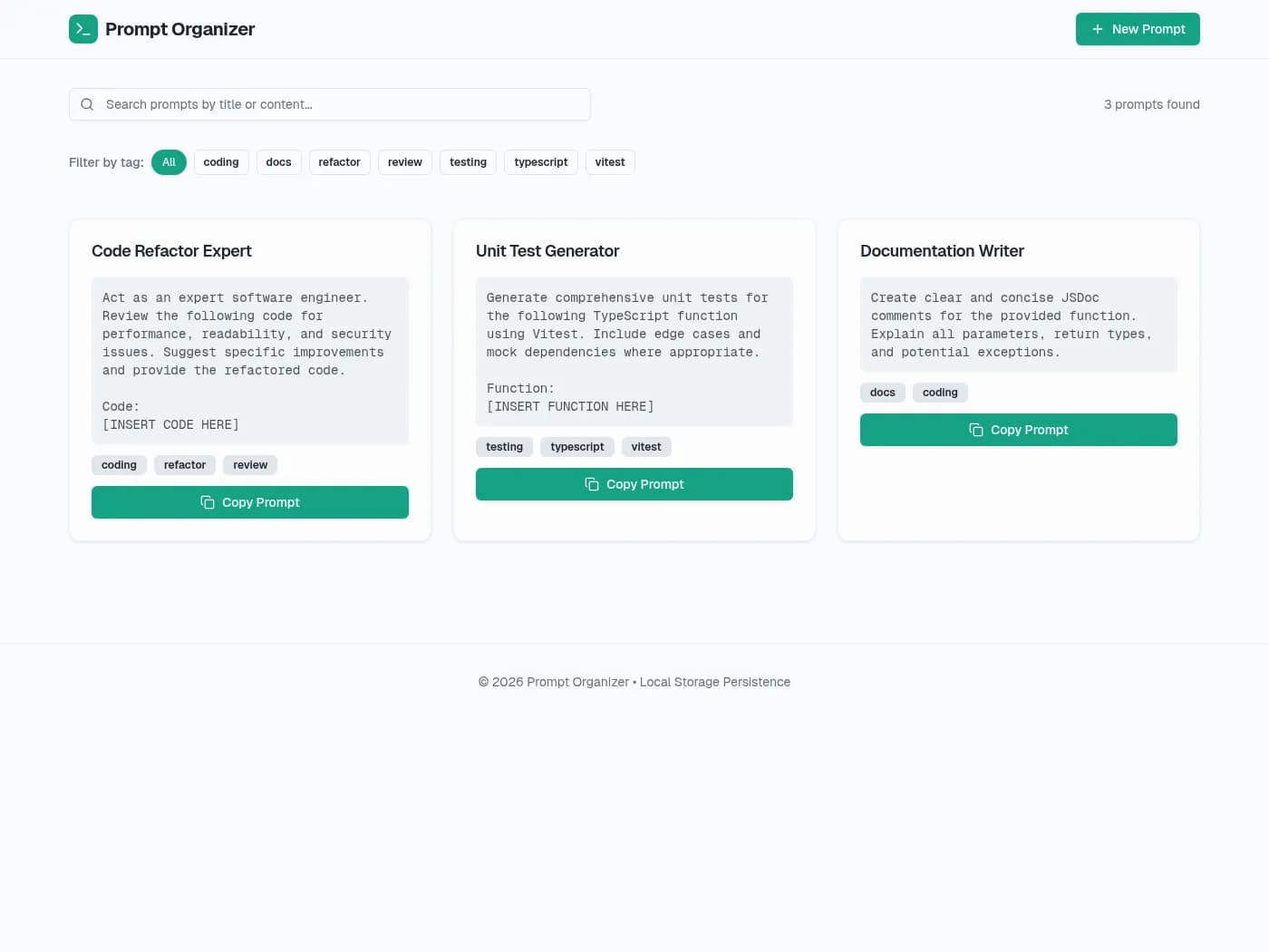 Prompt Organizer
