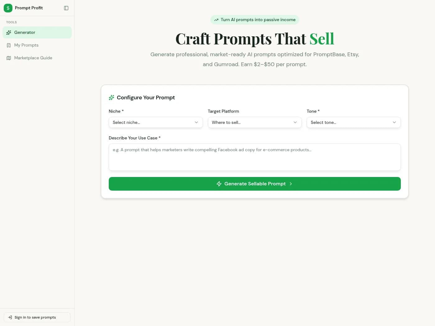 Prompt Profit Maker