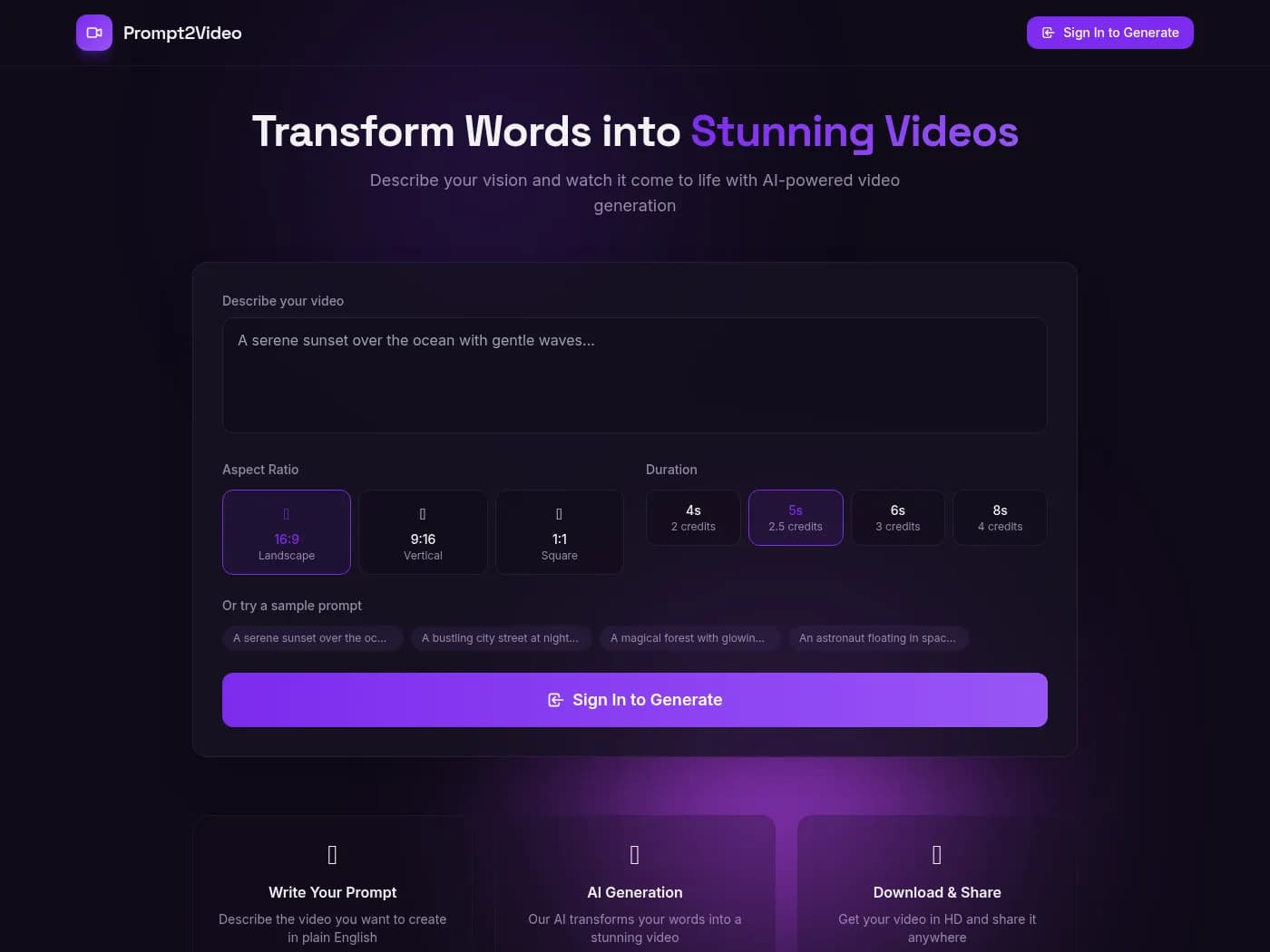 Prompt2Video Studio