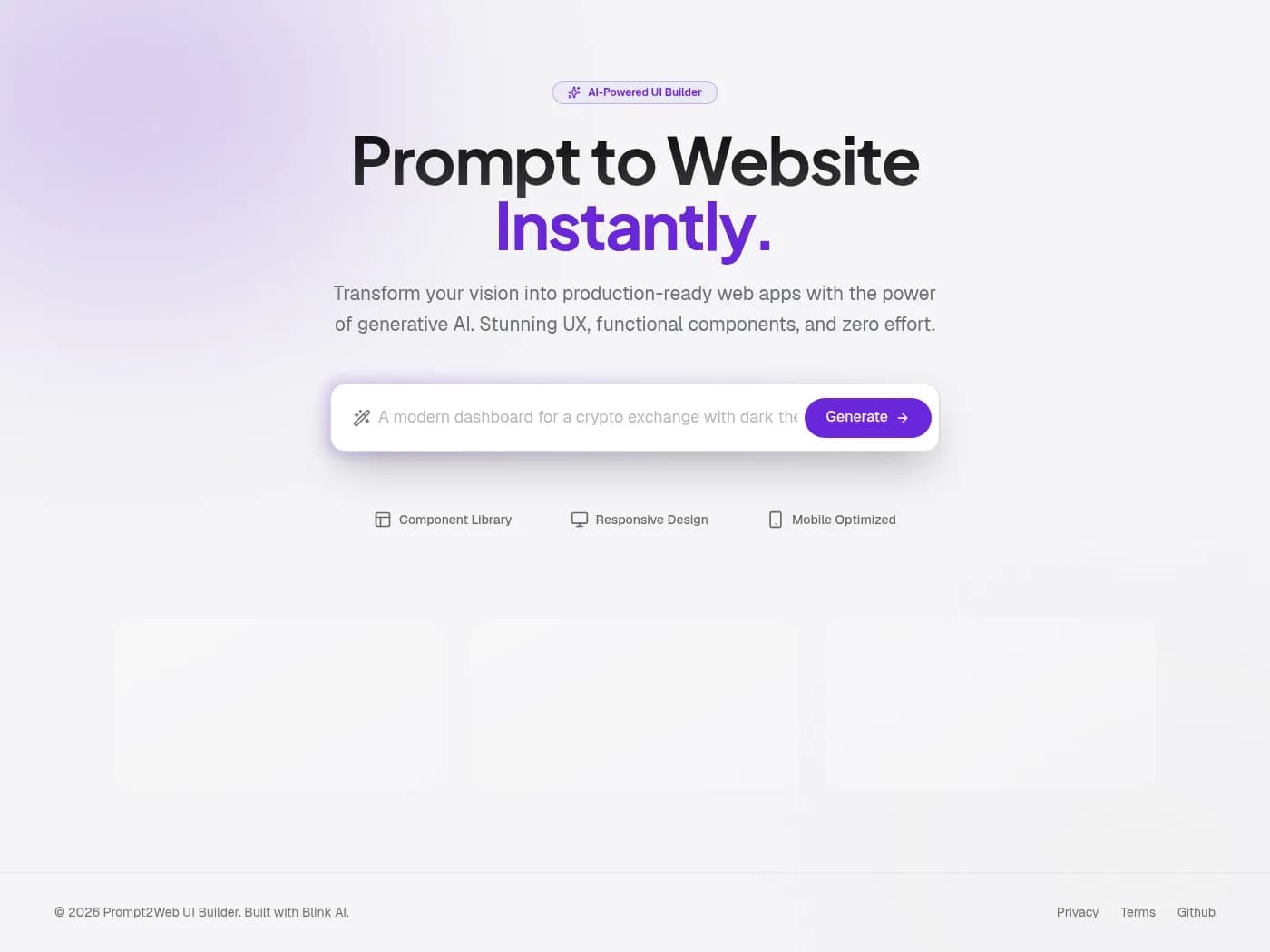 Prompt2Web UI Builder