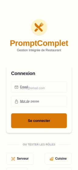 PromptComplet Restaurant App
