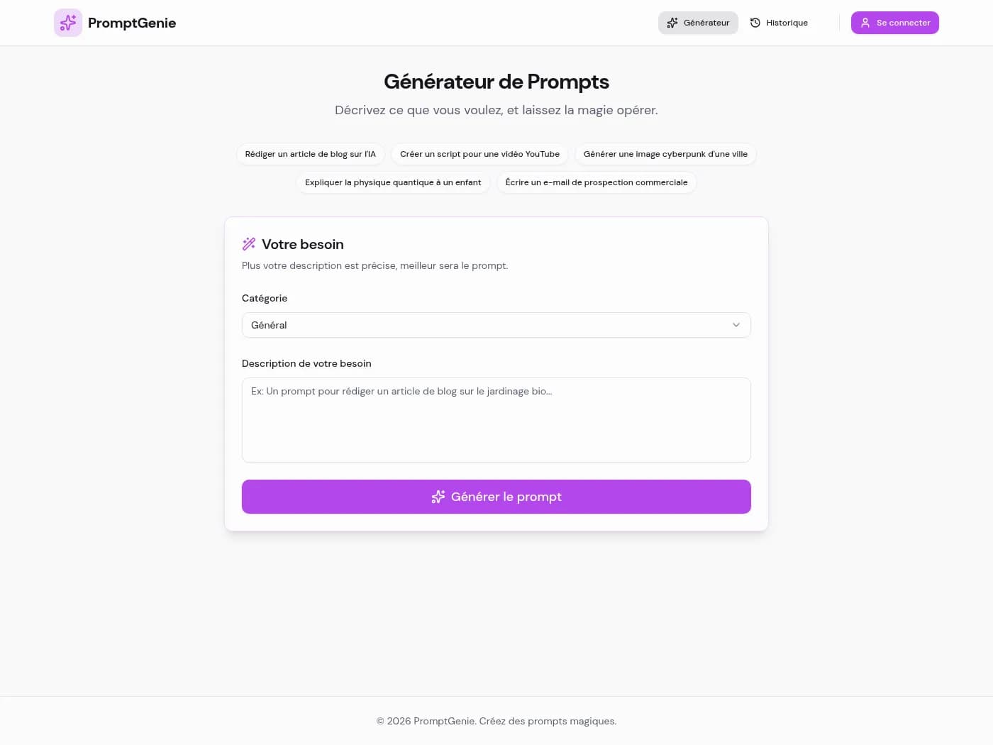 PromptGenie Web App