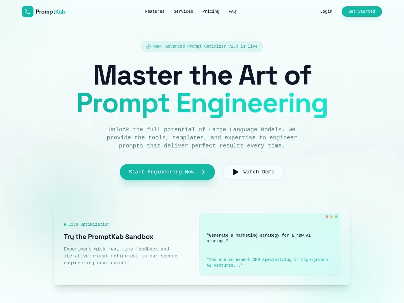 PromptKab Landing Page
