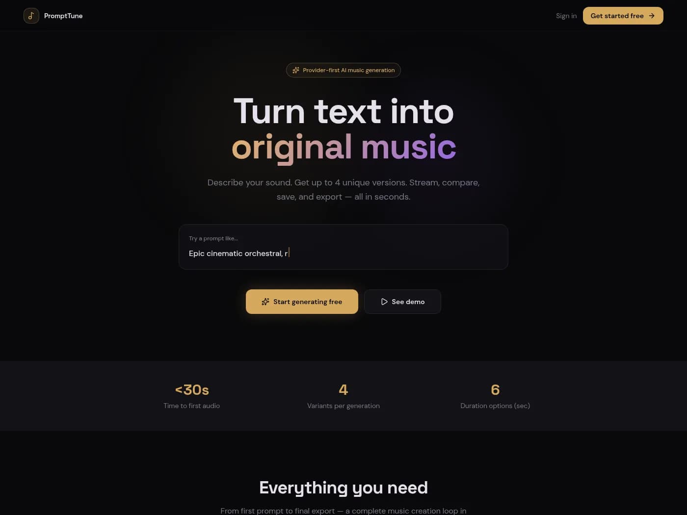 PromptTune AI Music