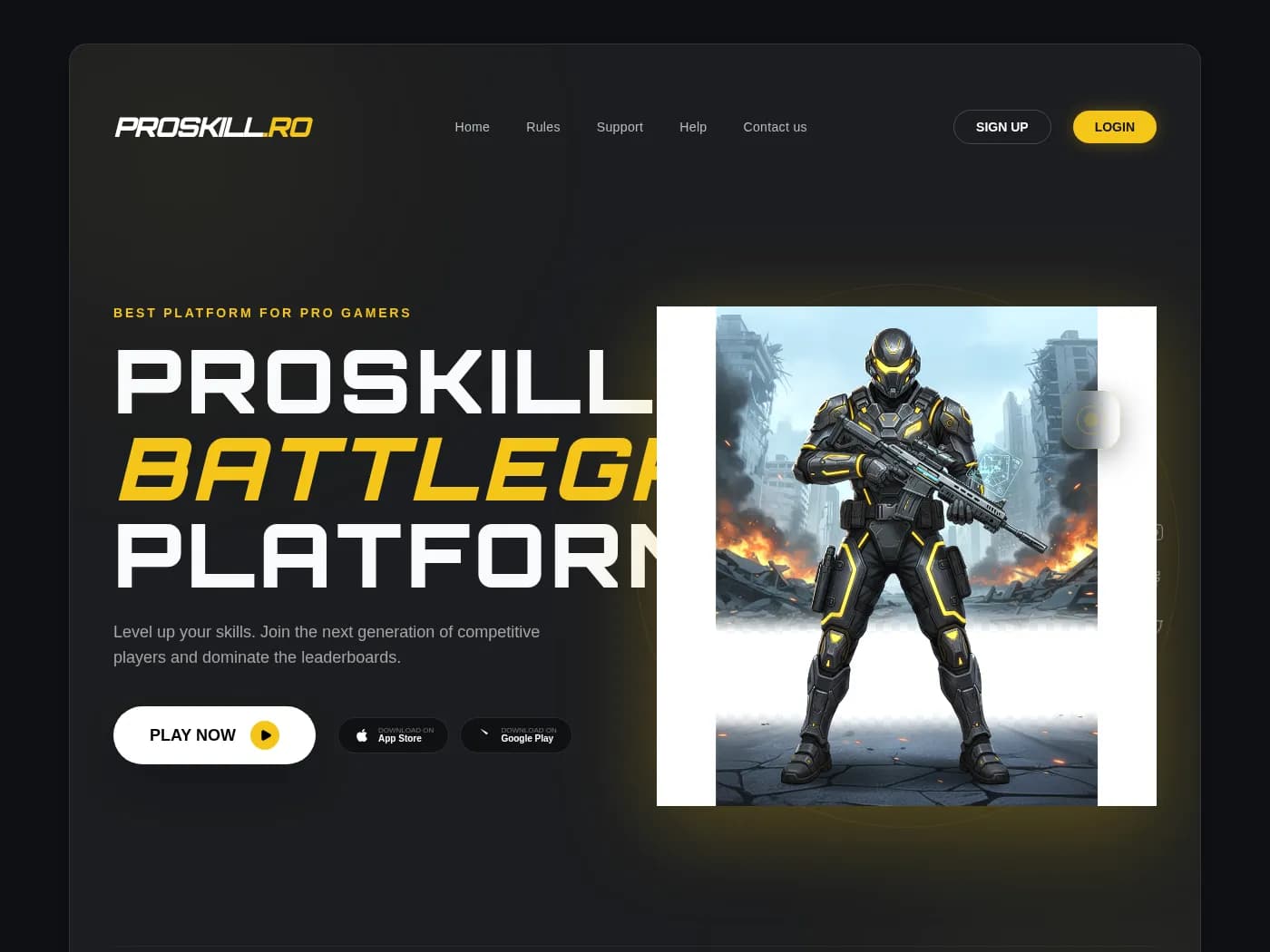 Proskill Gaming Landing
