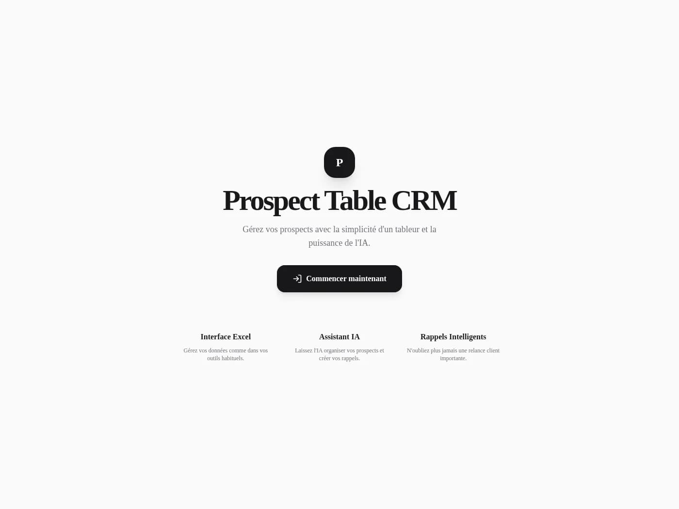 Prospect Table CRM