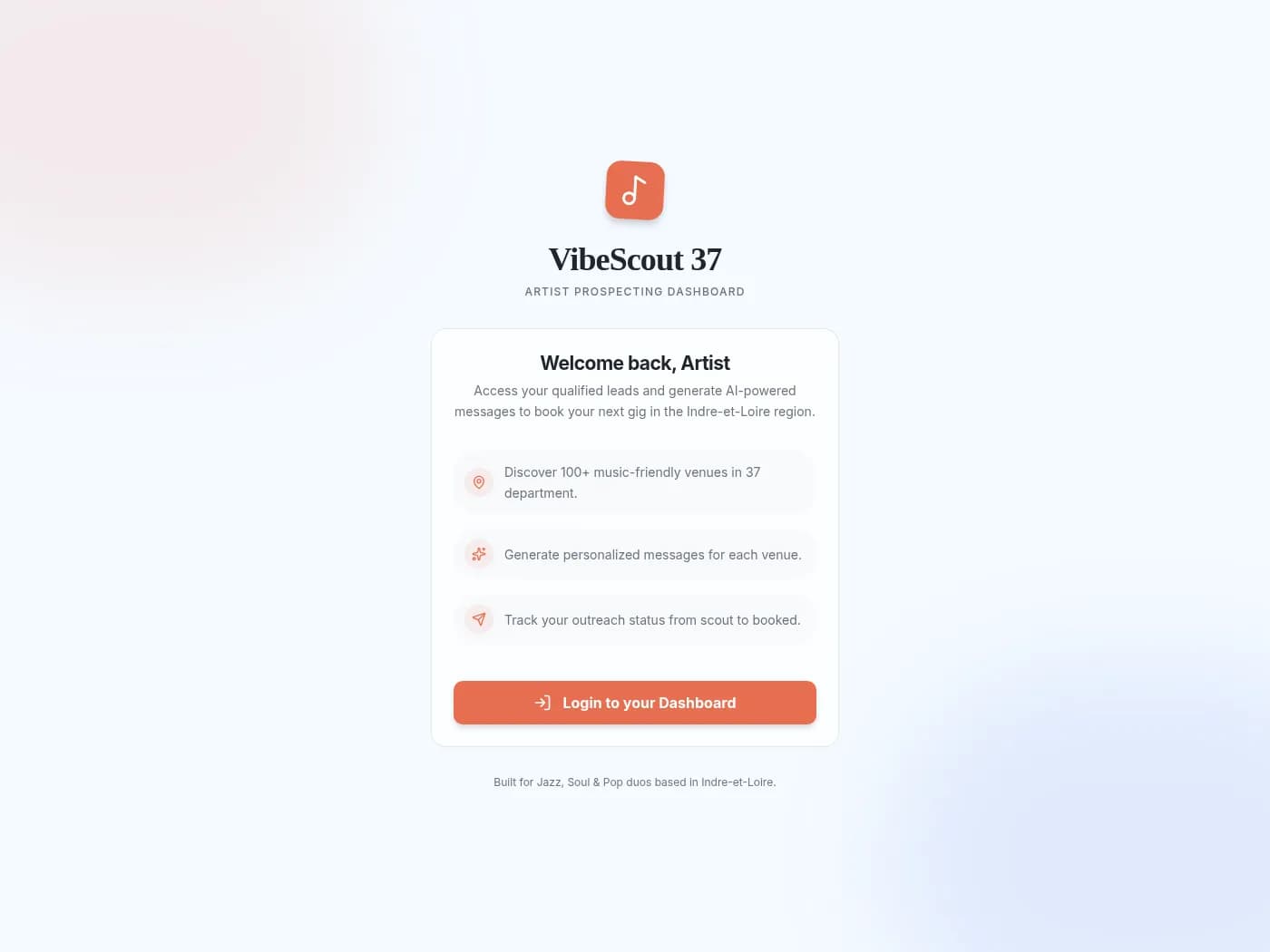 Artist Prospecting Dashboard