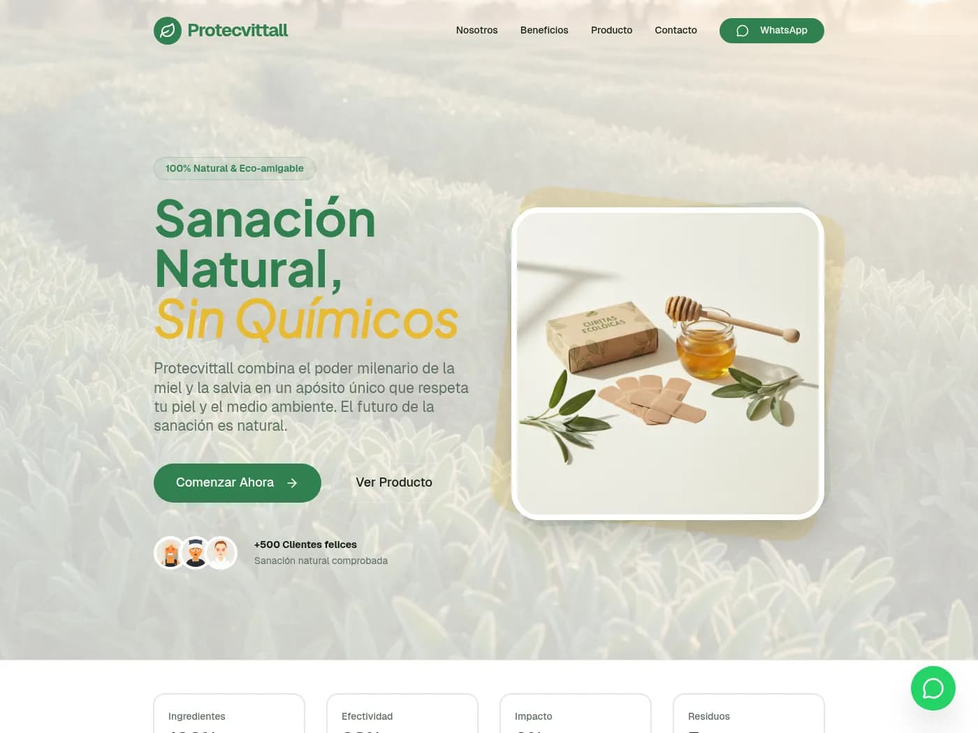 Protecvittall Landing Page
