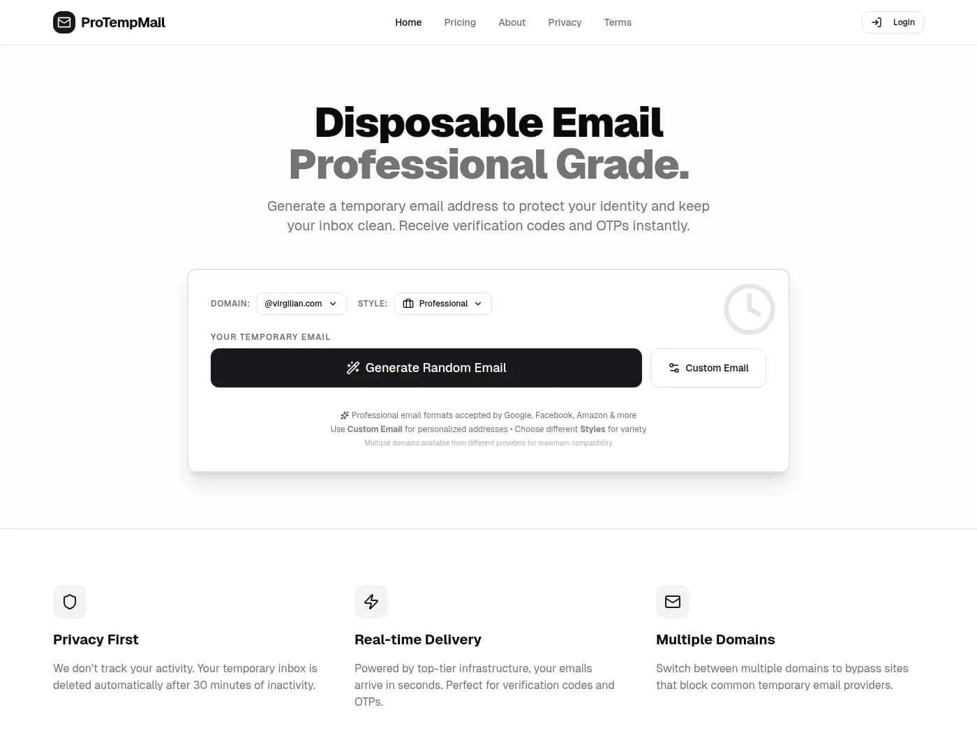 ProTempMail SaaS