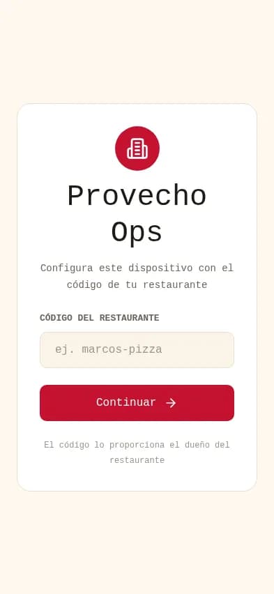 Provecho Ops Mobile