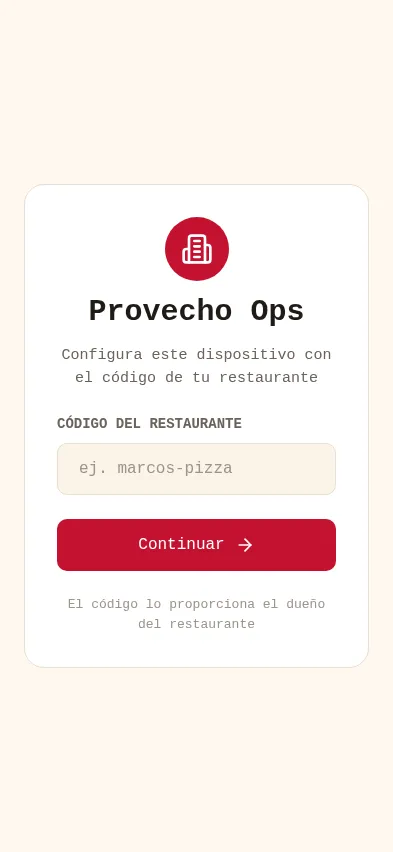 Provecho Ops Mobile