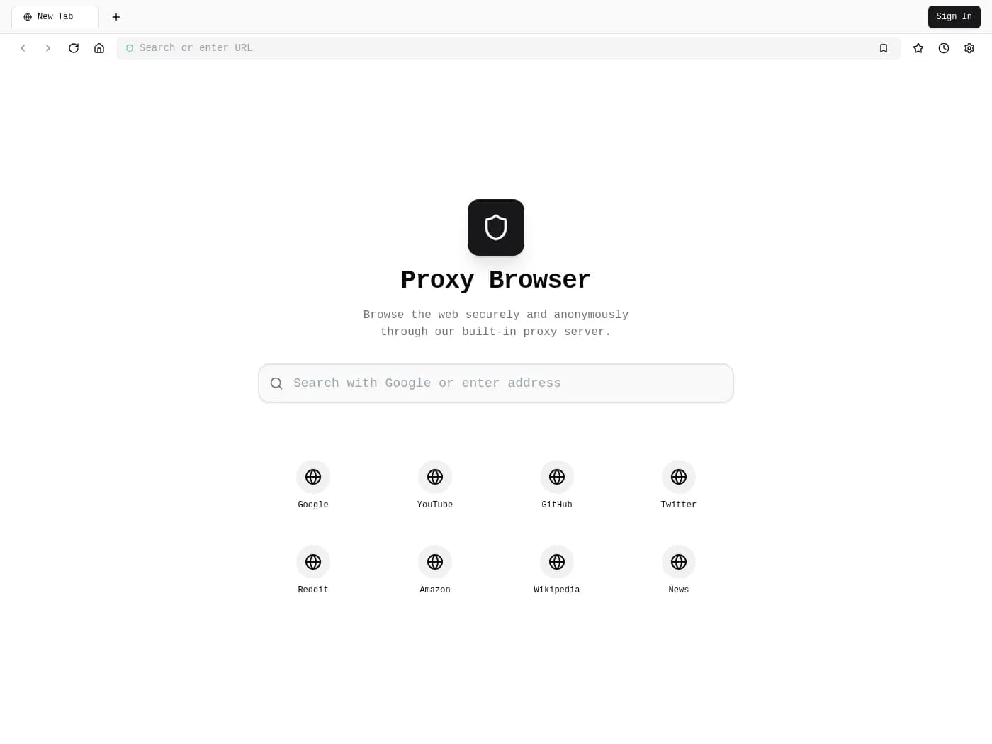 Proxy Web Browser