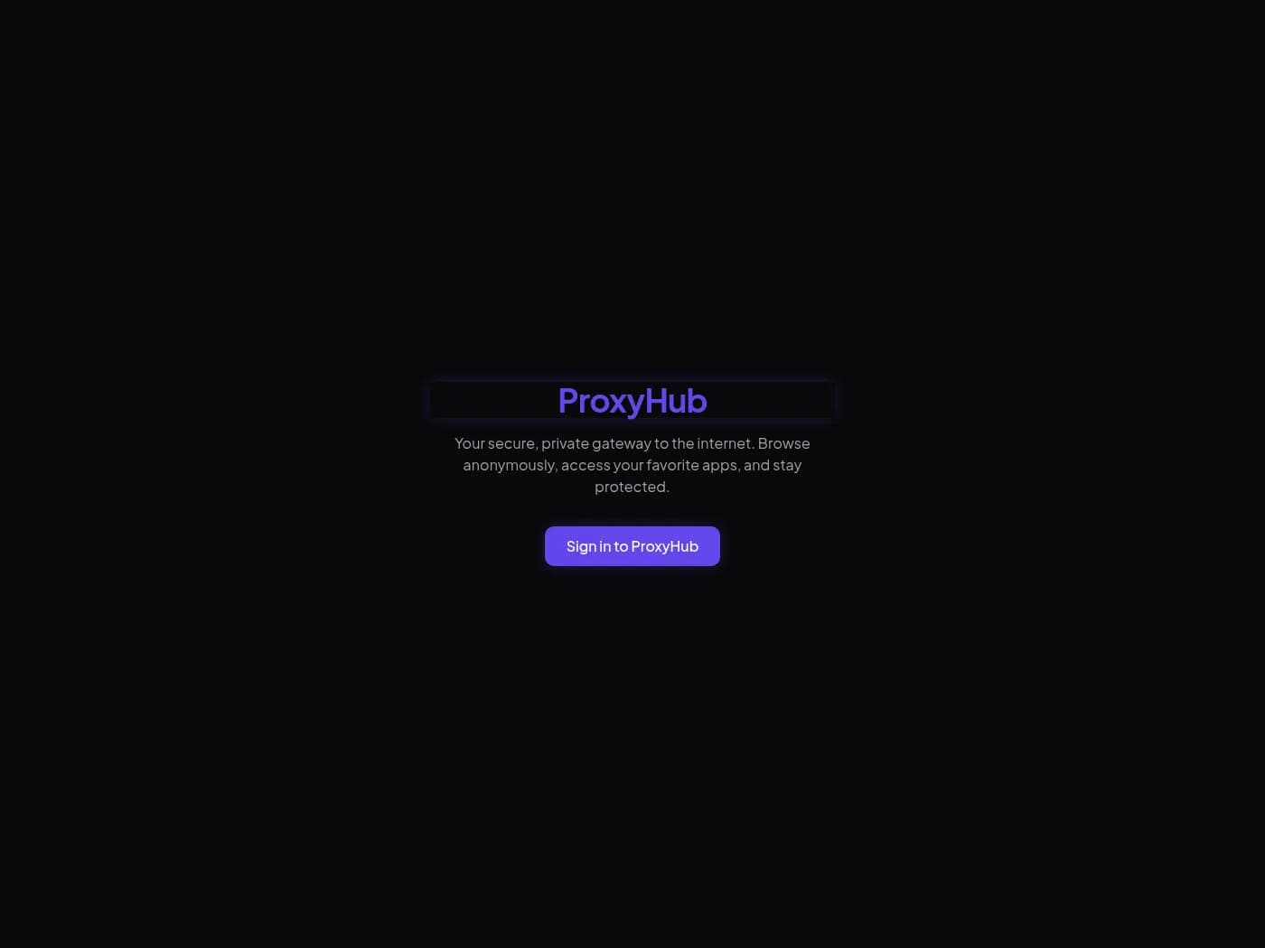 ProxyHub Web Portal