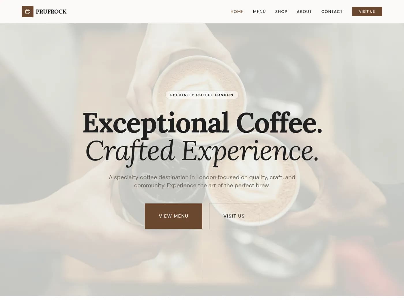 Prufrock Premium Coffee Site