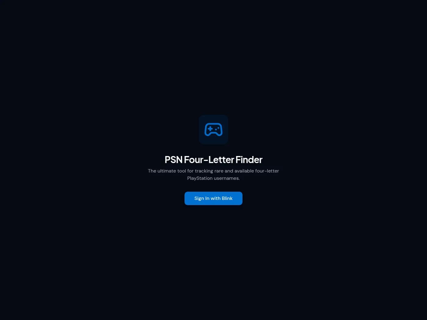 PSN Four-Letter Finder