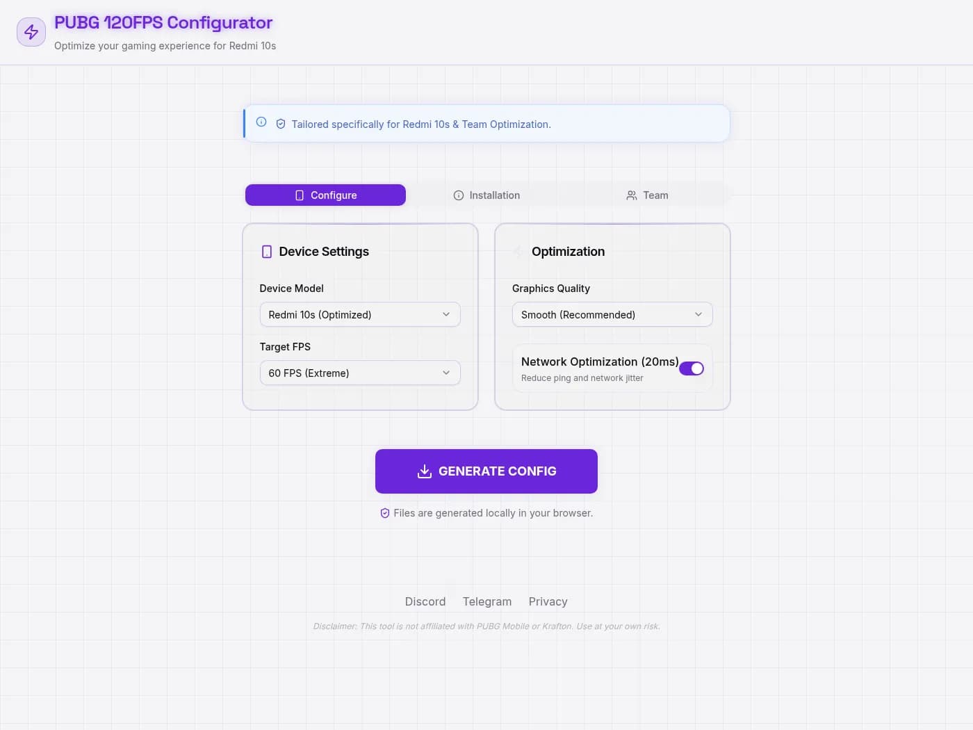 PUBG 120FPS Config Tool