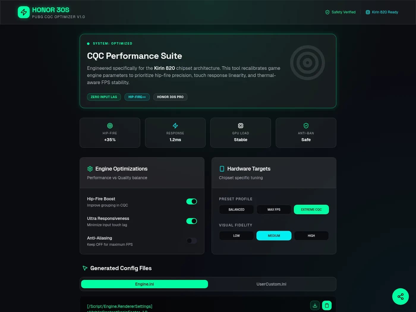 Honor 30S PUBG Configurator
