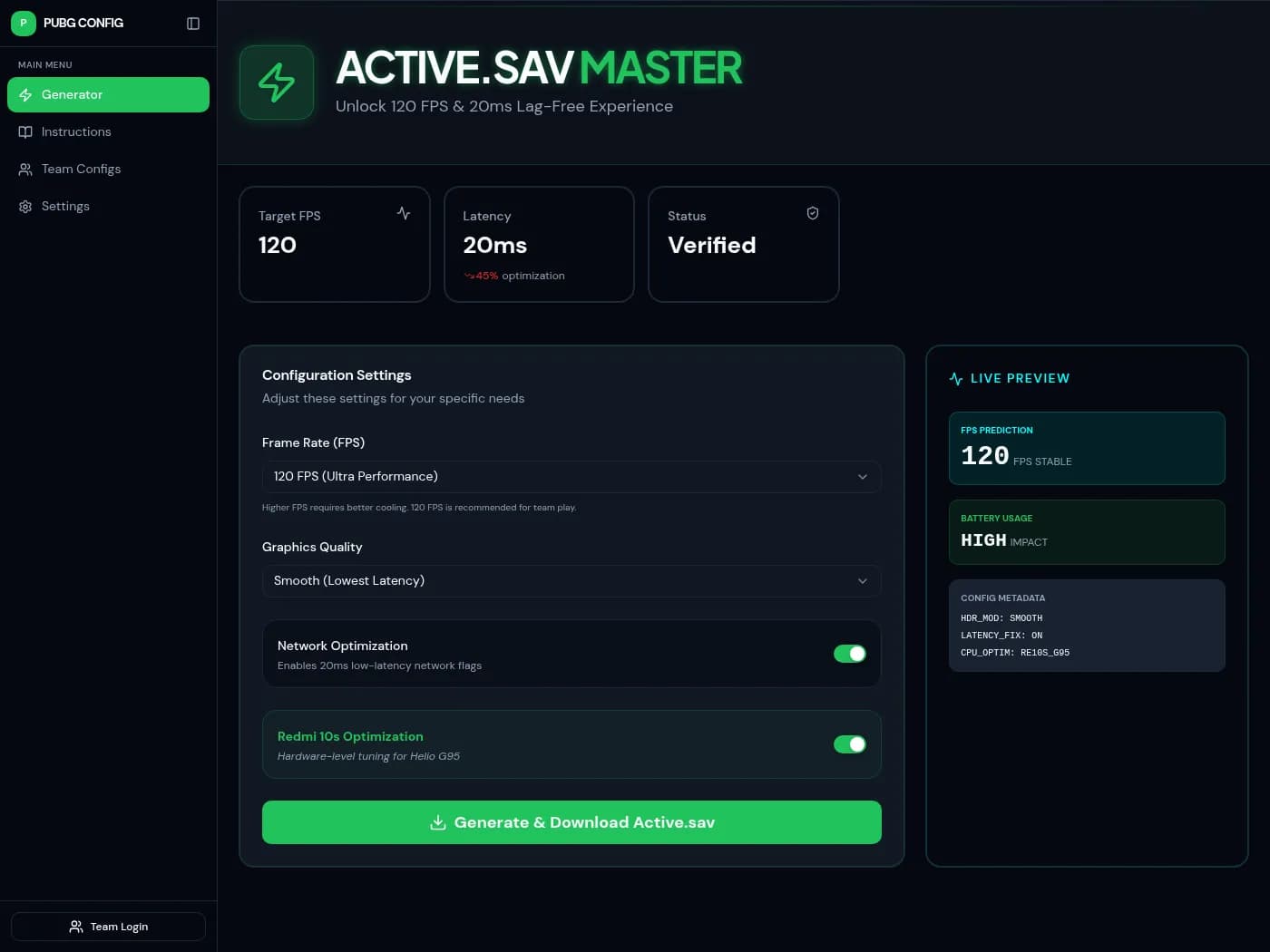 PUBG Config Generator